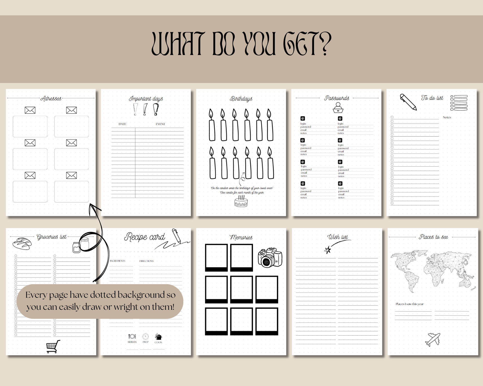 Bullet Journal Printables, Bullet Journal Bundle, Trackers, A4 A5 ...