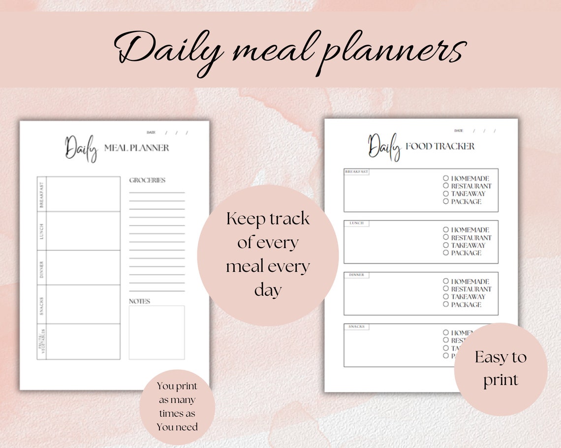 Meal Planner Printable, Weekly Meal Planner, Grocery List Printable ...