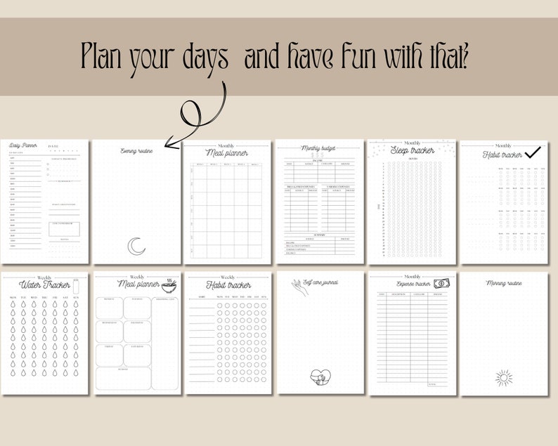Bullet Journal Printables, Bullet Journal Bundle, Trackers, A4 A5 ...
