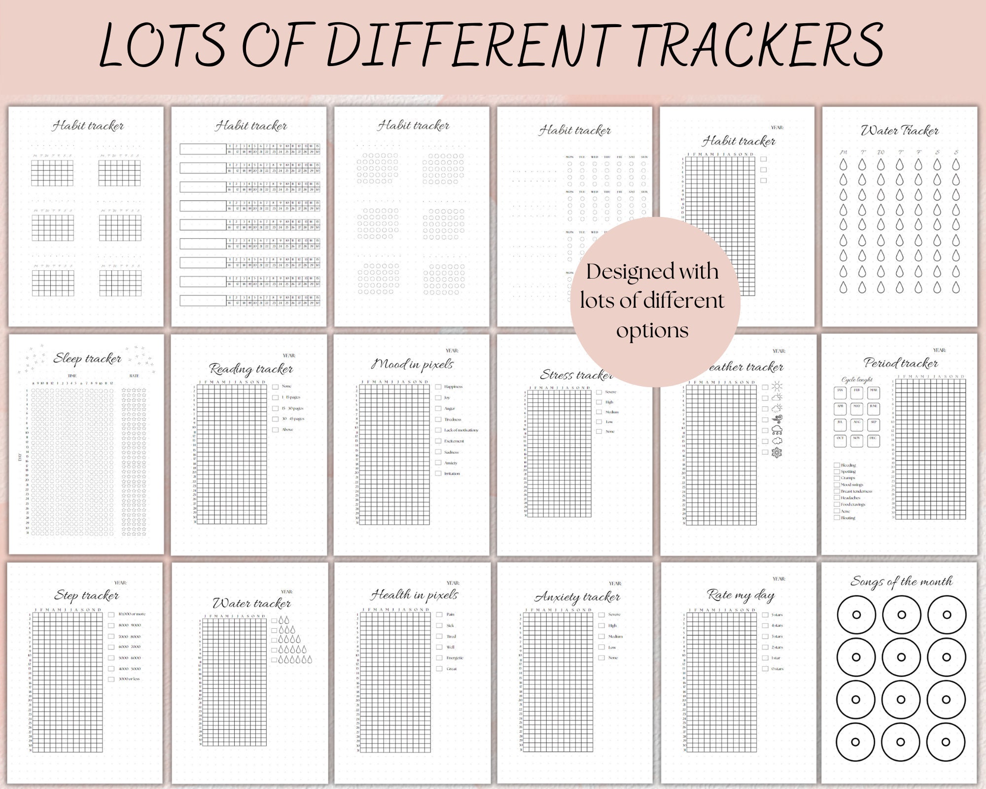 Premade Bullet Journal Bundle, 2024 Bullet Journal Printable, Pages ...