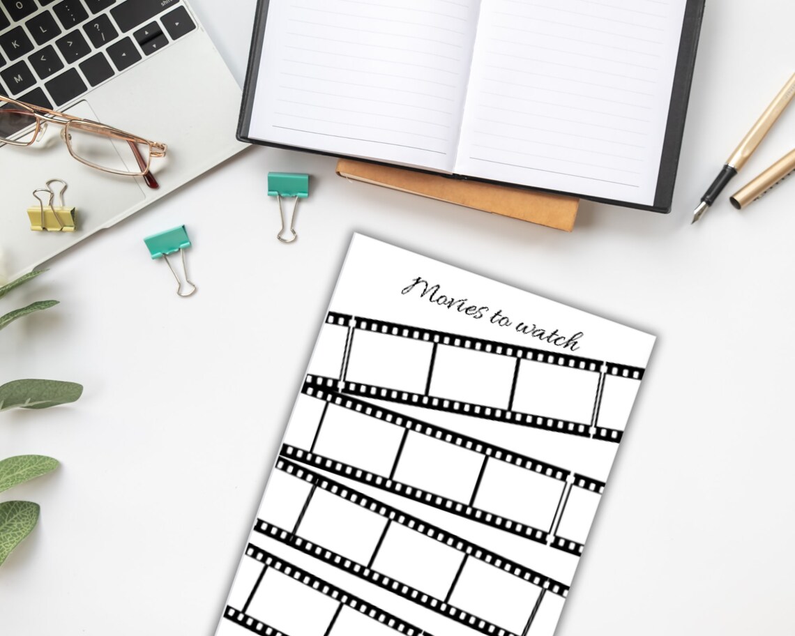 Movie Watching Journal Tracker, Printable Movie List, Movie Log ...