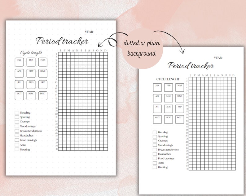 Period Tracker Printable Period Tracker Journal Menstrual Cycle Tarcker ...