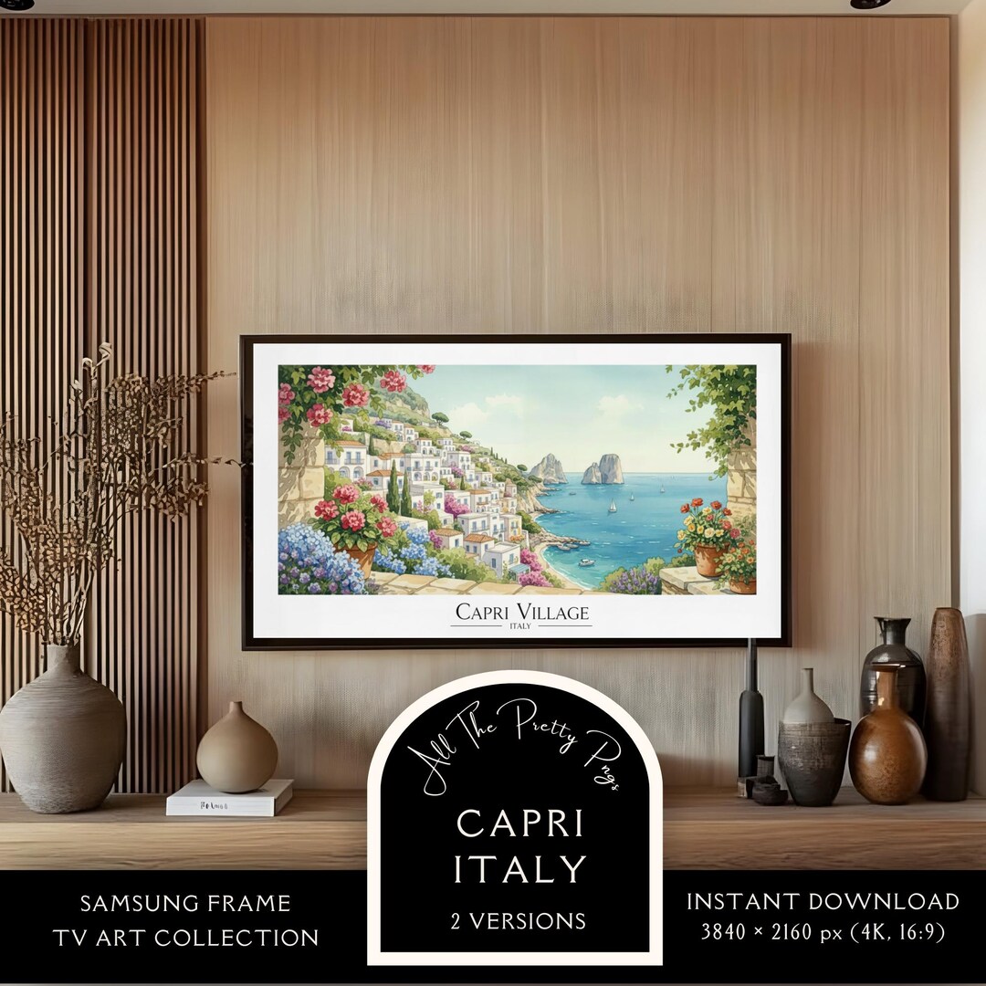 CAPRI Italy Watercolor Art | Samsung Frame TV Artwork | 4K Digital ...