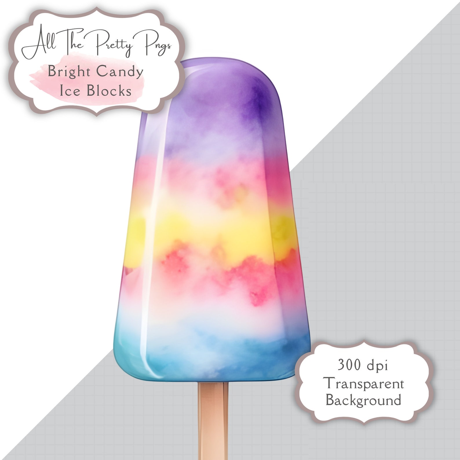 PNG Watercolour Candy Iceblock Clipart Bundle Candy Ice Block Repeat ...