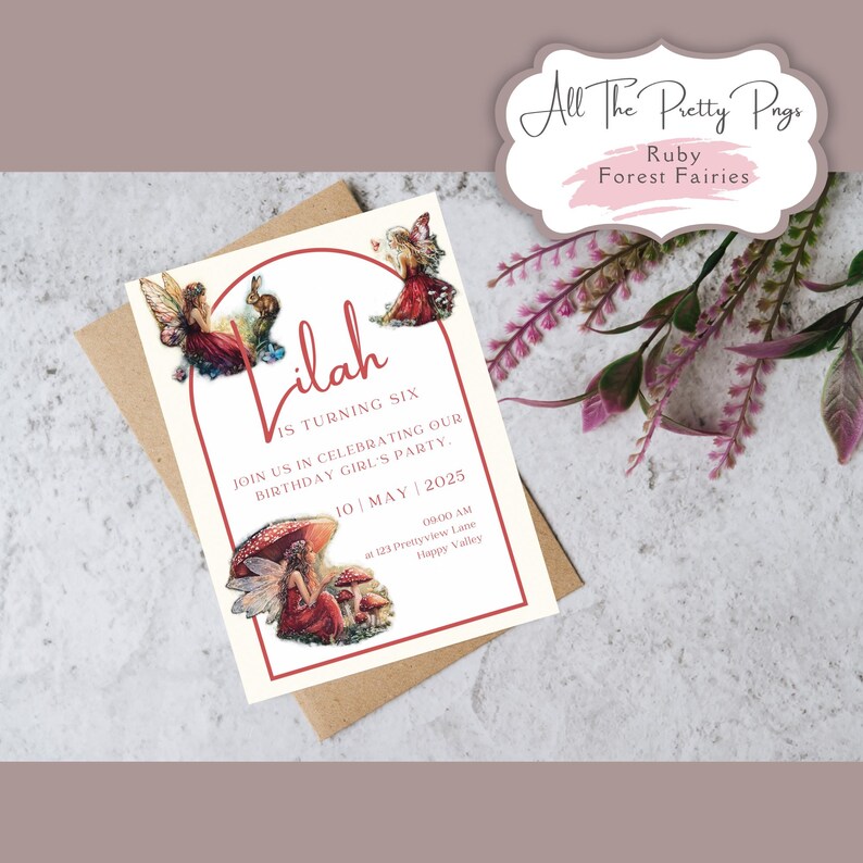 Ruby Red Watercolour Fairy Pngs.clipart Bundle Seamless Repeat Pattern ...