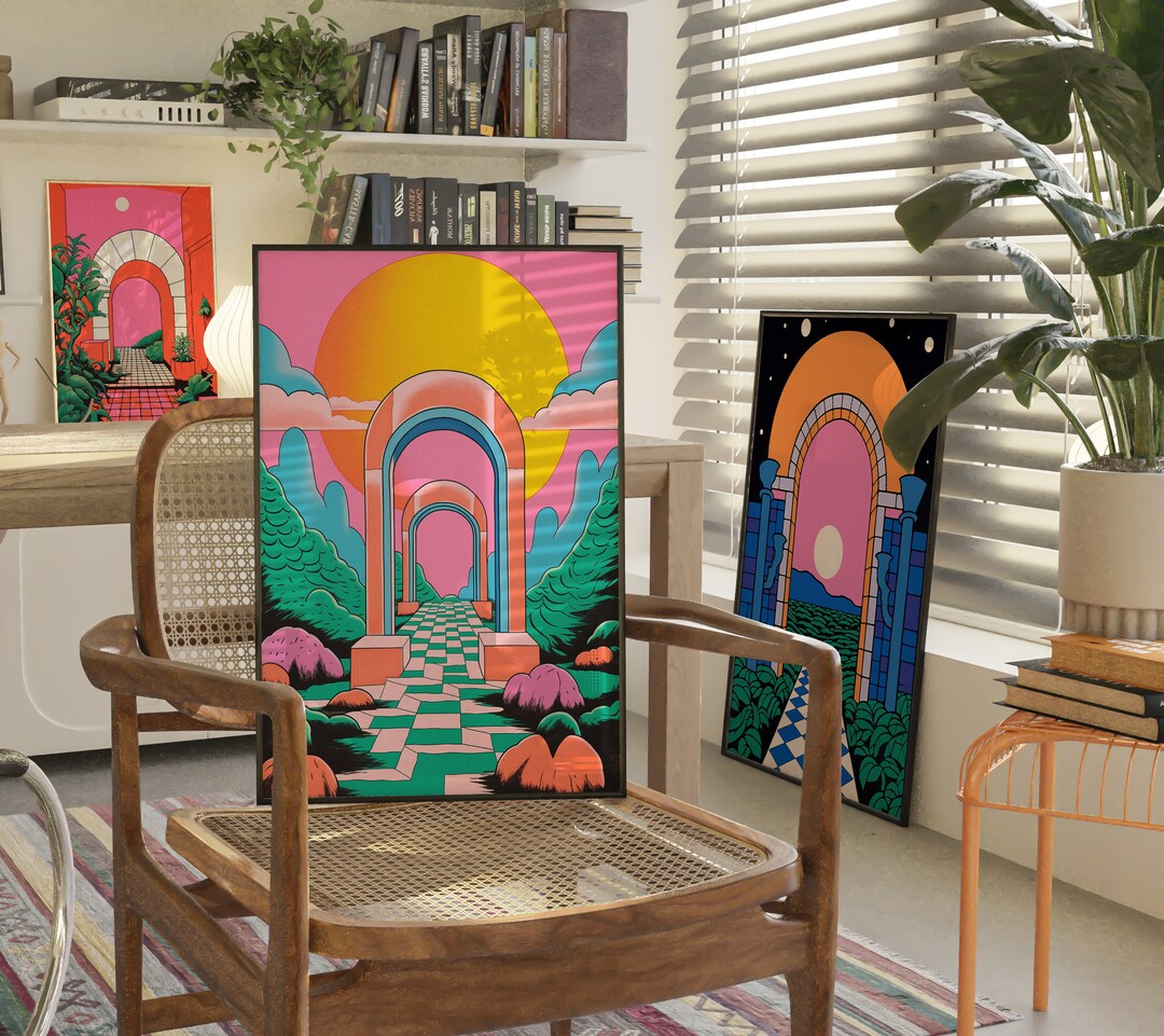 Trippy Trio, Three Posters Art, Trippy Art, Eclectic Art, Digital Print ...
