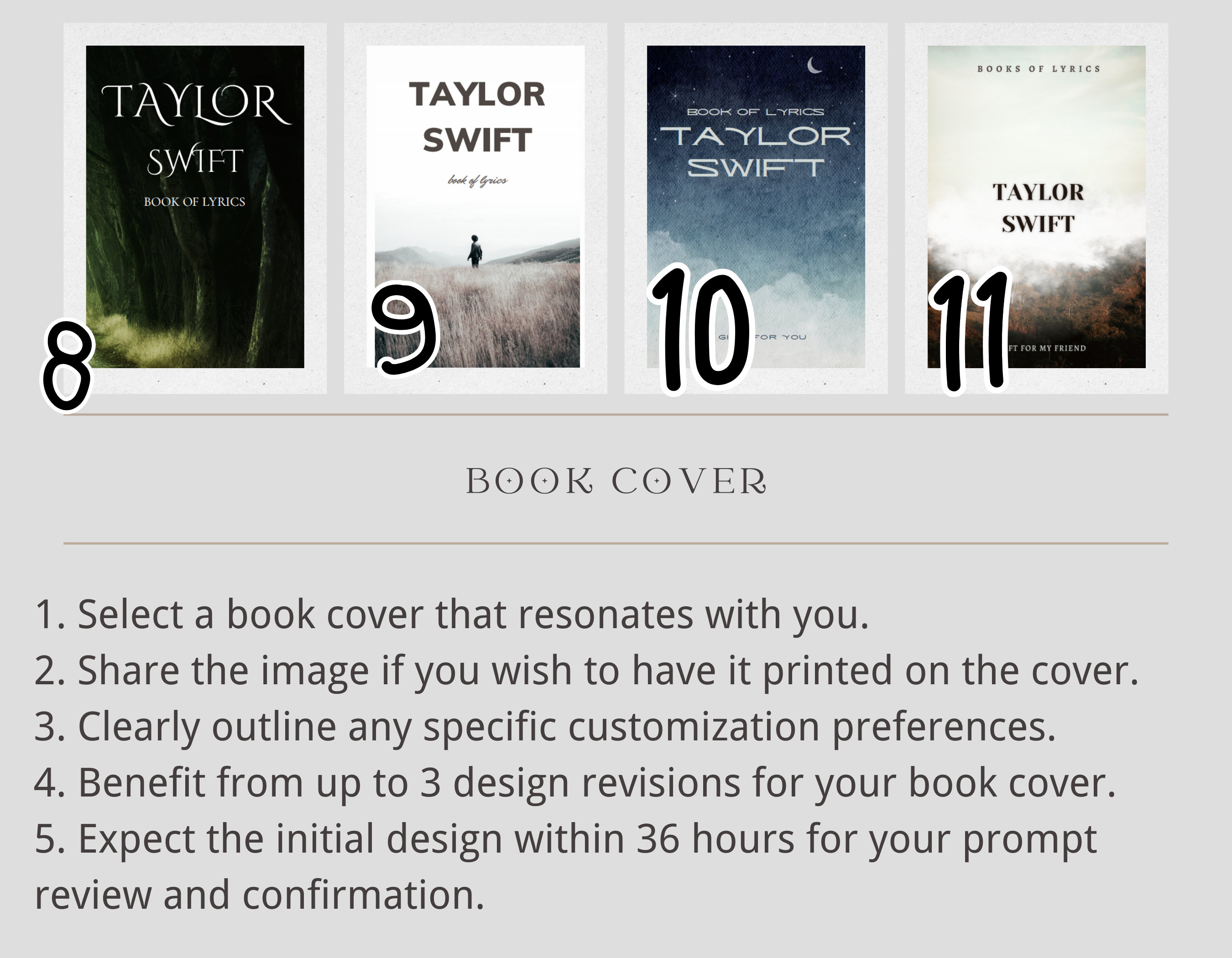 Custom Taylor Swift Book of Lyrics, Personalized Book of Taylor's Lyric ...