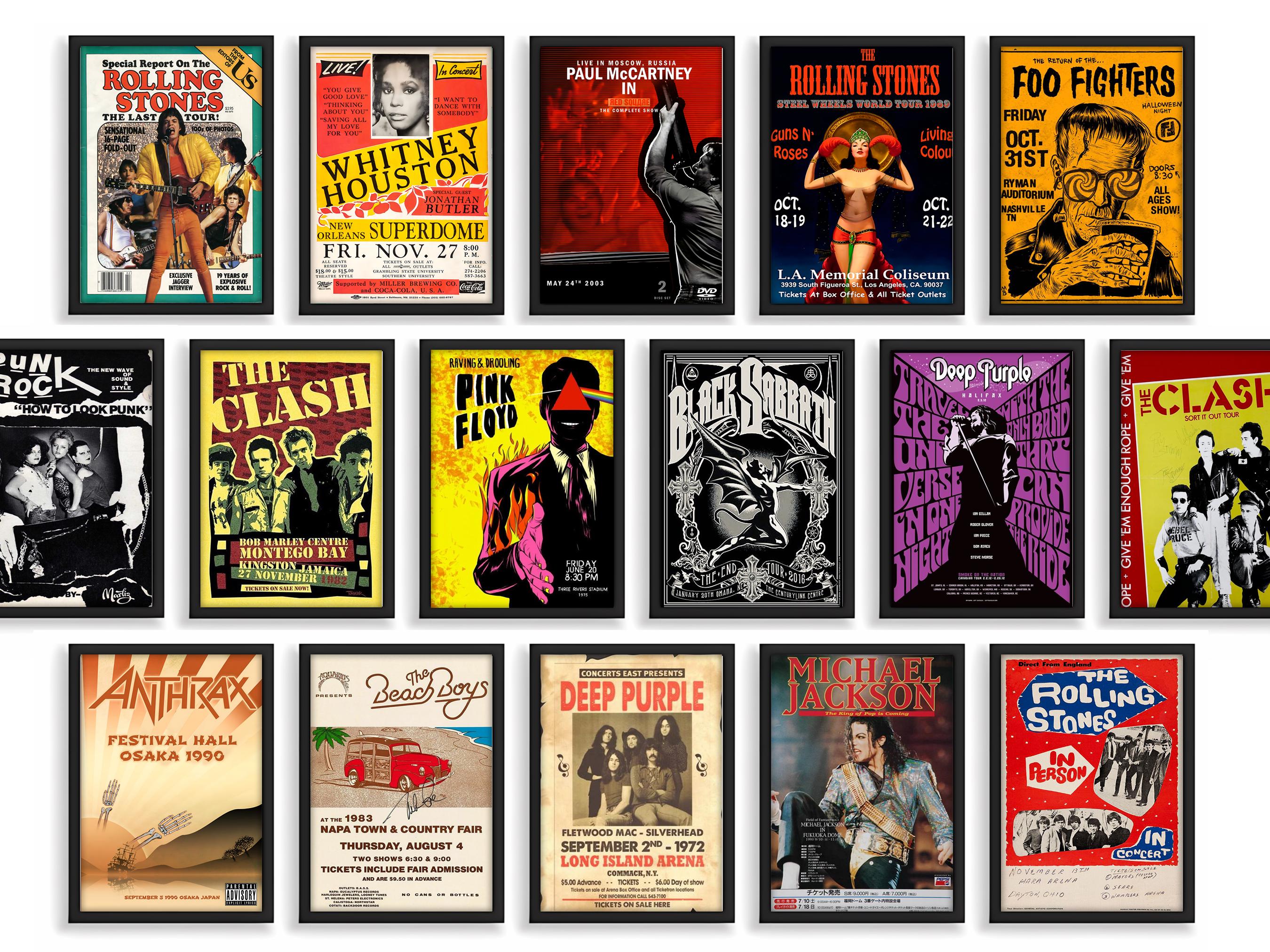 2500 Vintage Concert Poster, Retro Band Poster, Classic Rock Posters ...
