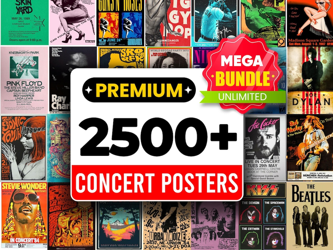 2500 Vintage Concert Poster, Retro Band Poster, Classic Rock Posters ...