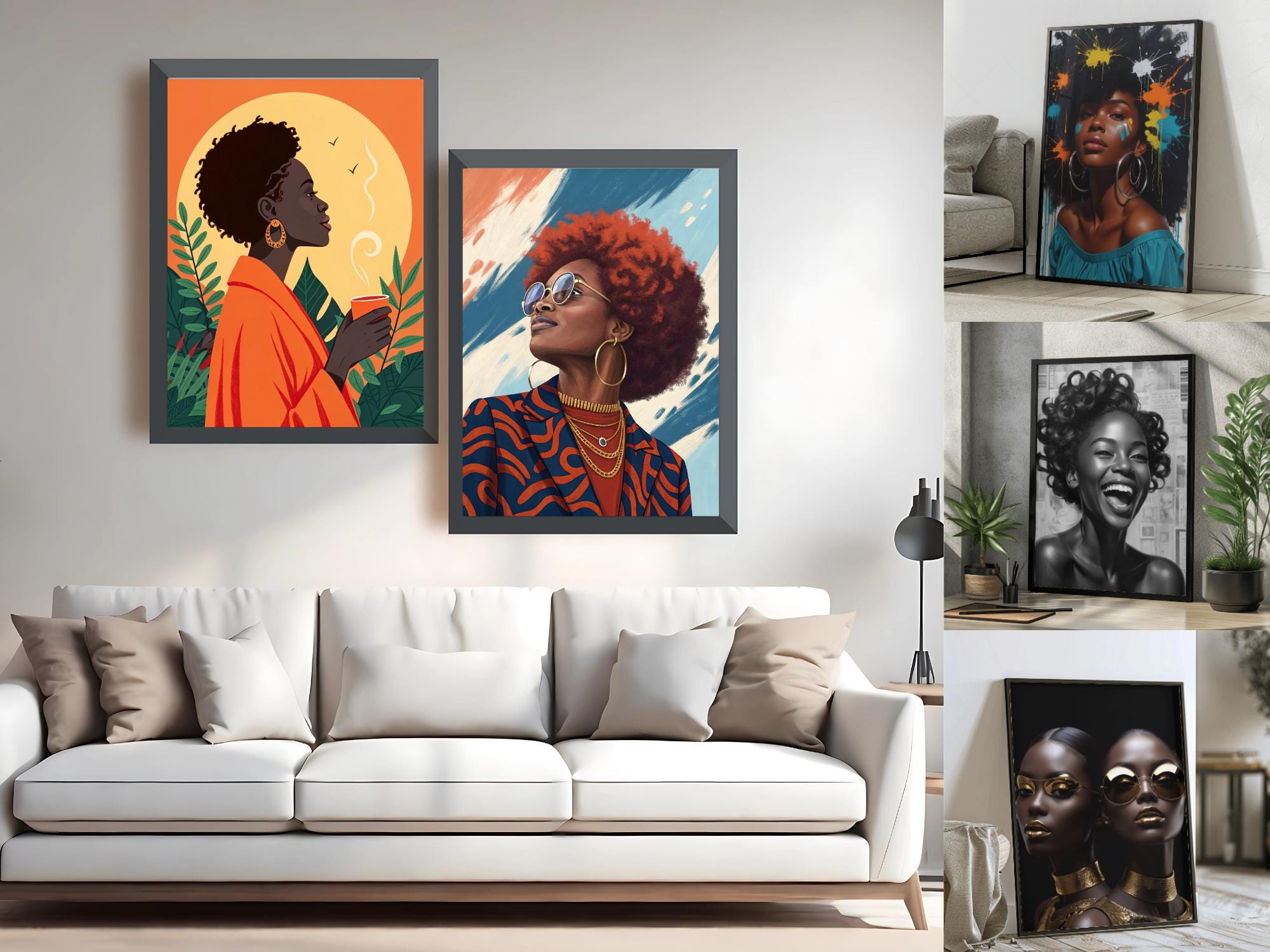 Black Art Collection of 2500 Prints, Black Woman Art, Fashion Posters ...