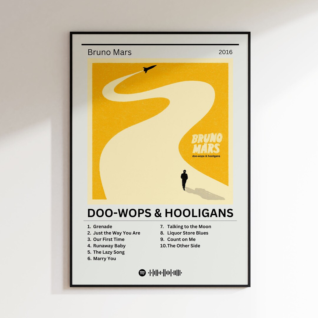 Doo-wops & Hooligans Bruno Mars Music Poster - Etsy