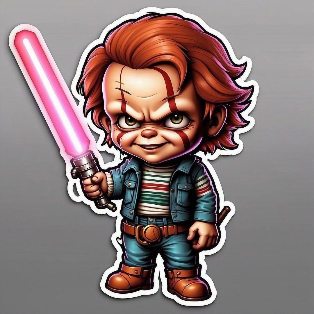 Jedi Chucky Sticker, Childs Play, Waterproof Sticker, Star Wars ...
