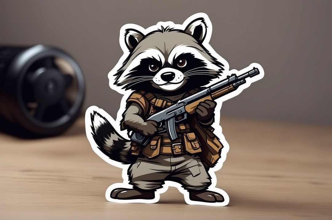 Rebel Rascal Racoon Sticker, Cool Sticker for Laptops, Bumper Sticker ...