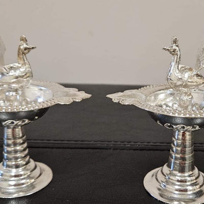 Indian Pooja Dia Lamp With Stand - Etsy