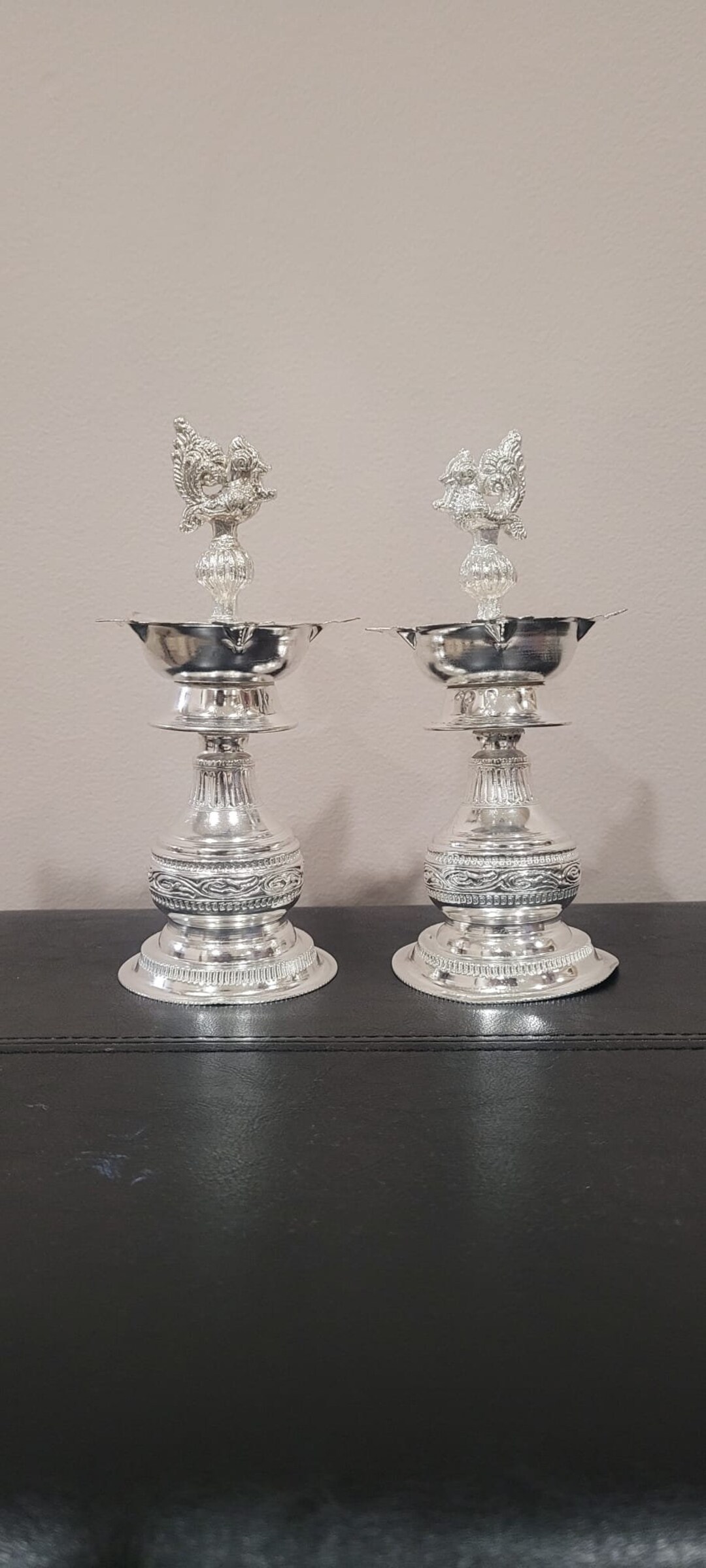 8" and 6" German Silver Diya Set/return Gifts/ Pooja Items/ Diyas ...