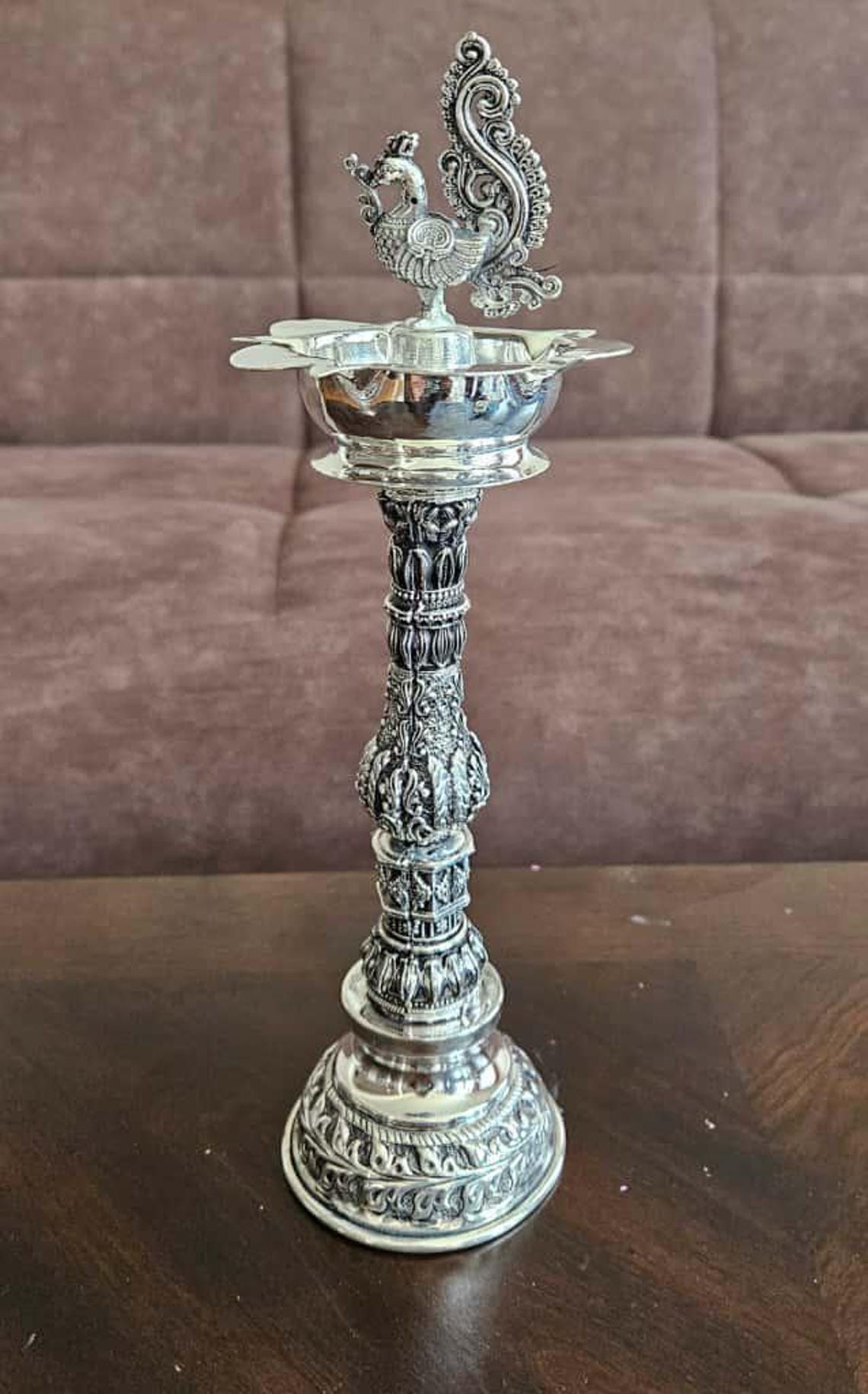 12" Antique Nakshi German Silver Diyas - Etsy