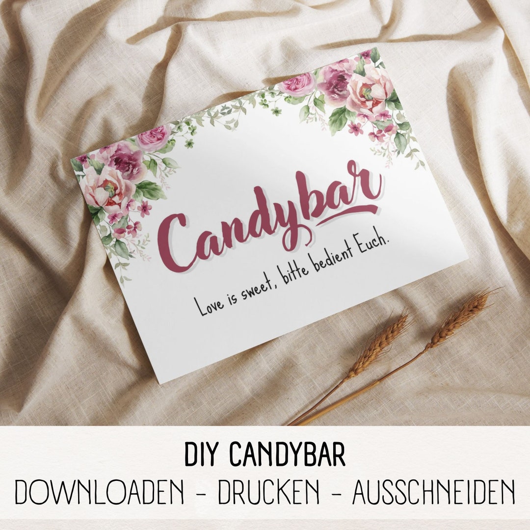 DIY Candy Bar Sign Wedding, Help Yourself, Wedding Peonies, DIY ...