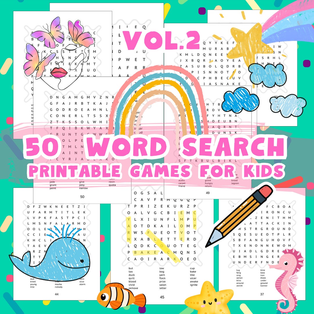 Word Search Bundle Plus FREE Poster, Activities Book, Printable Games ...