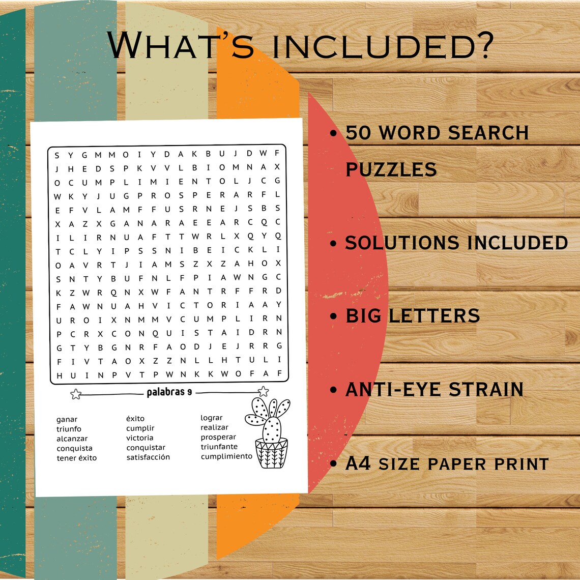 50 Spanish Word Search Printable: Motivational Puzzles for Seniors ...