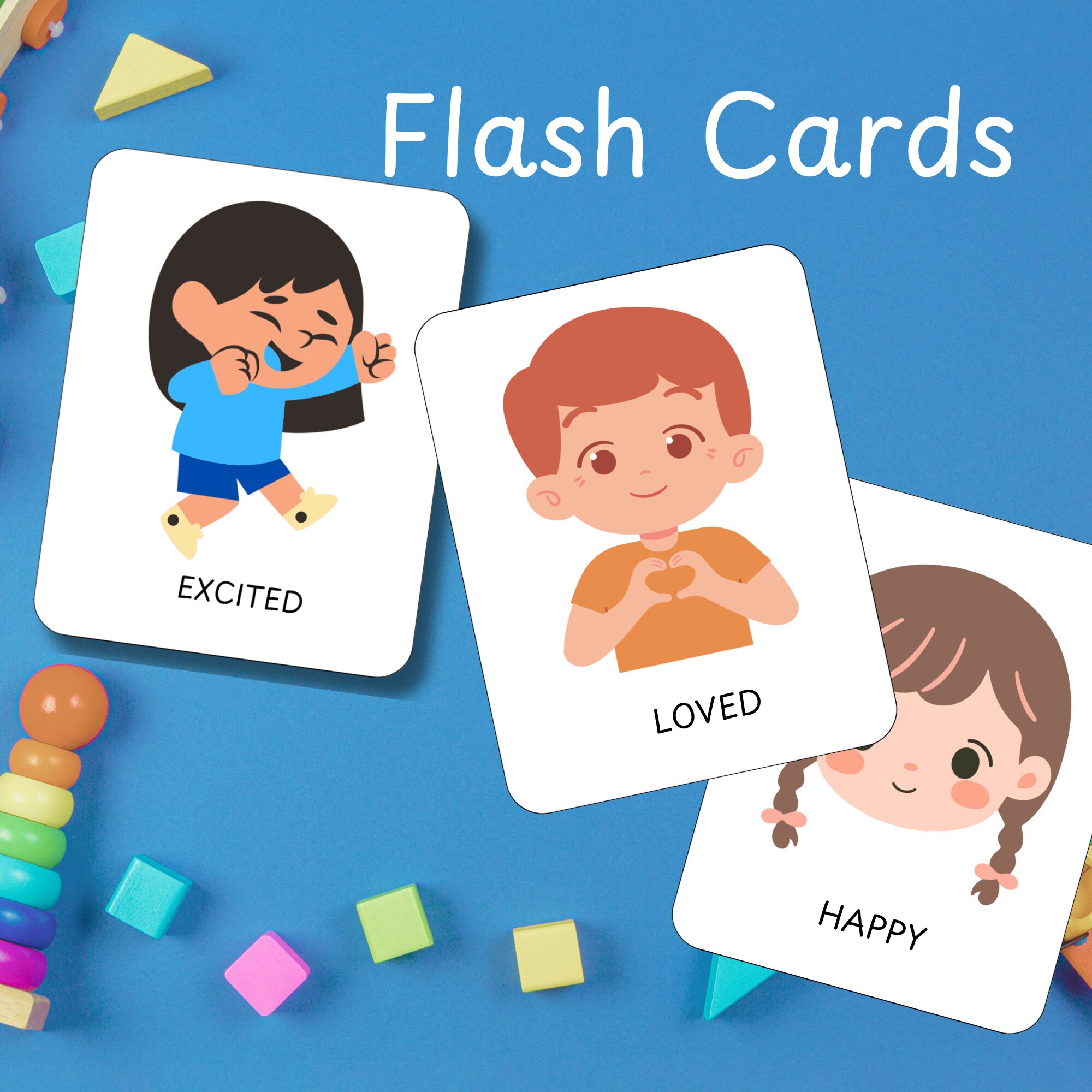 Bundle Feelings Poster and Flash Cards, Calming Corner, Emotions Chart ...