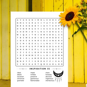 50 Word Search Printable: Inspiration Puzzles for Seniors, Adults ...