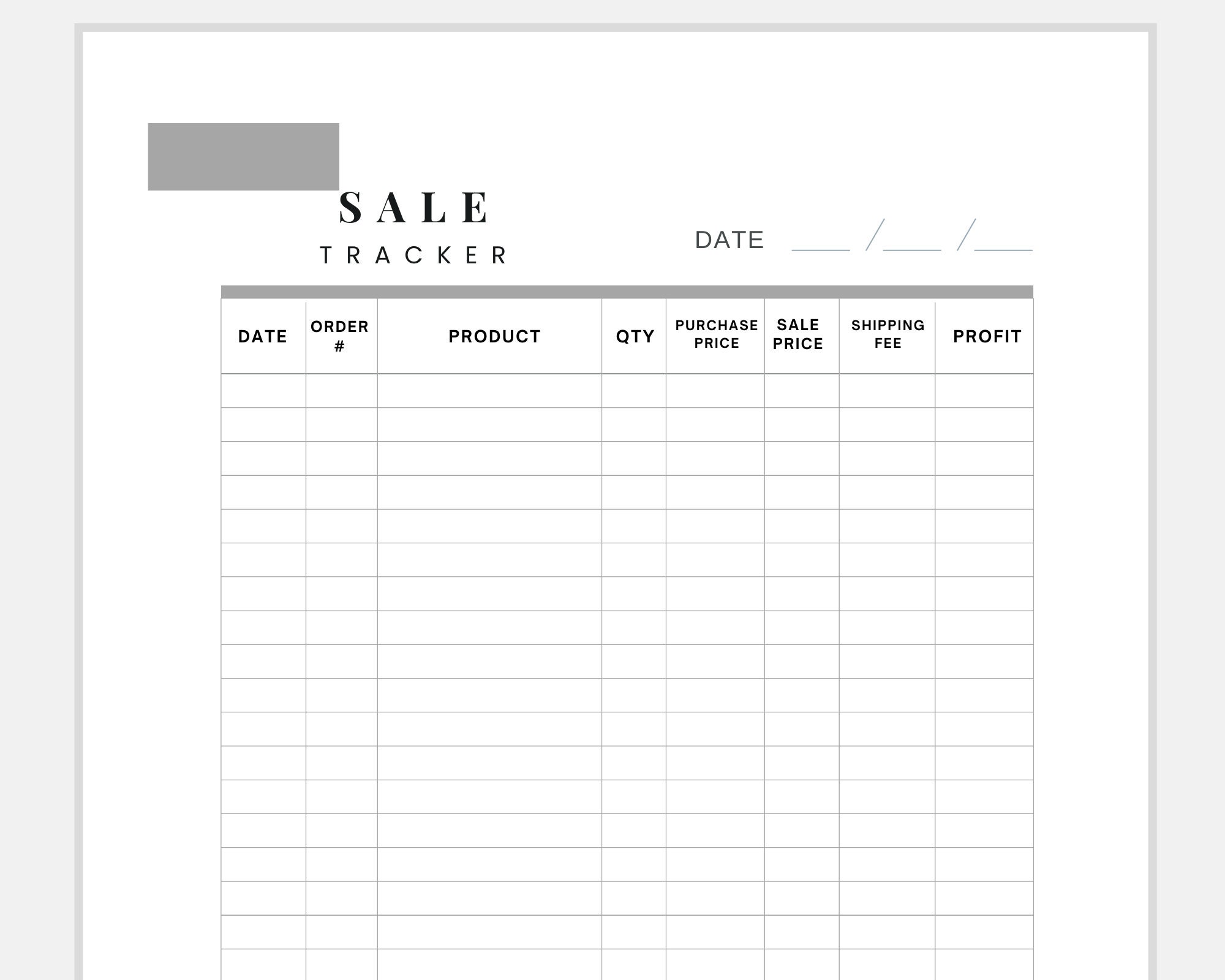 Online Sales Tracker Printable Record of Sales Daily, Weekly, Monthly ...