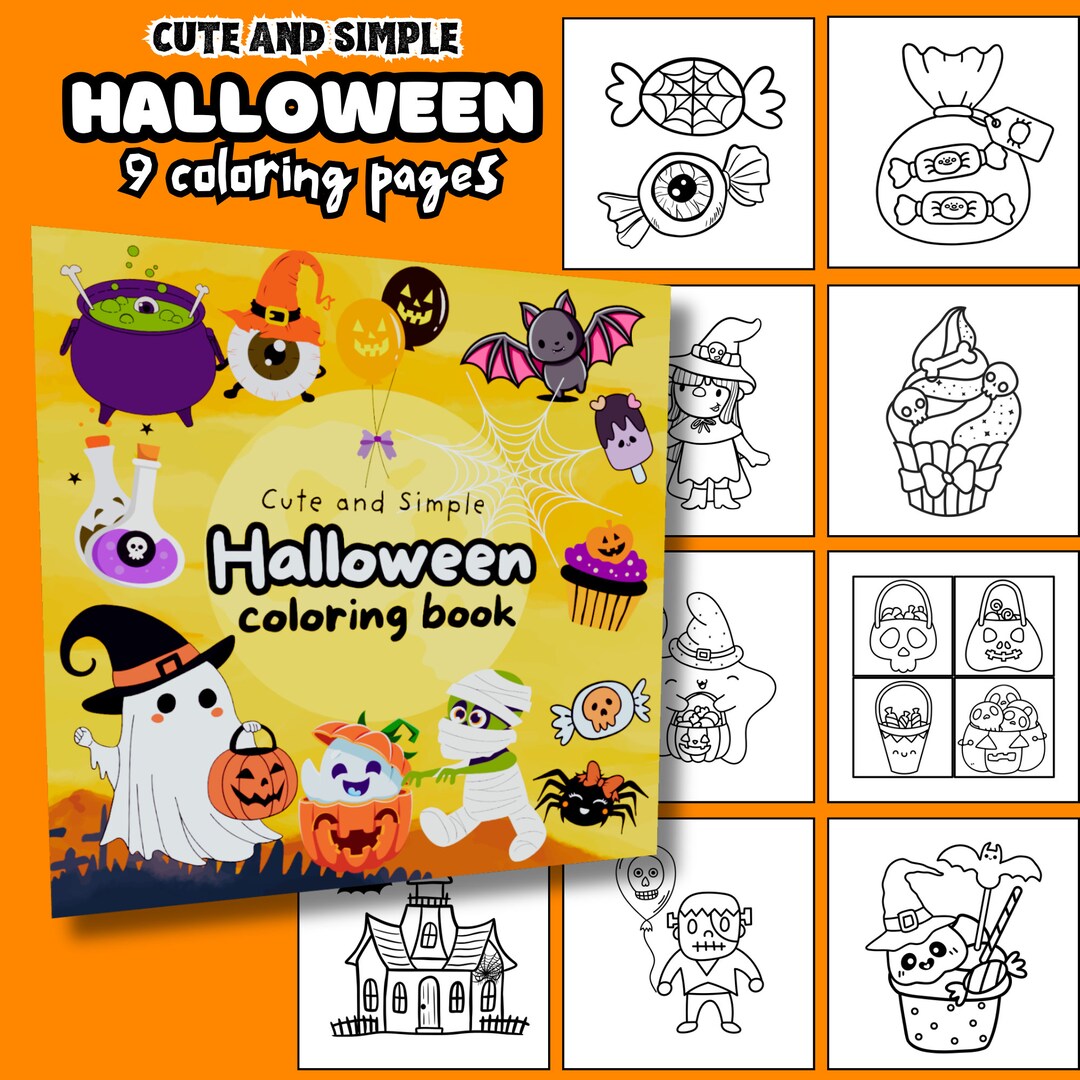 Kawaii Halloween Coloring Book: Bold & Easy Pages (digital Download) - Etsy