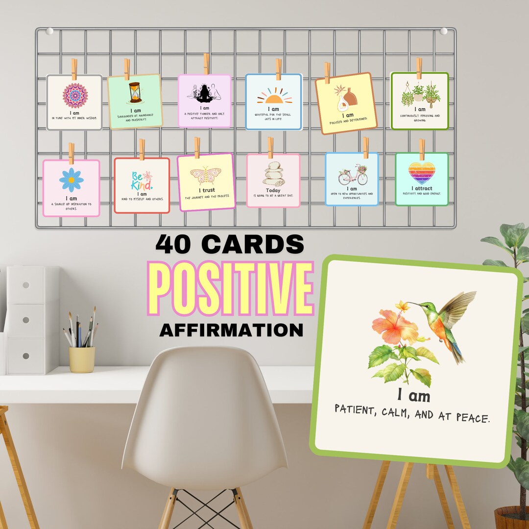 Positive Affirmation Cards for Women: 40 Motivational Mindfulness Cards ...