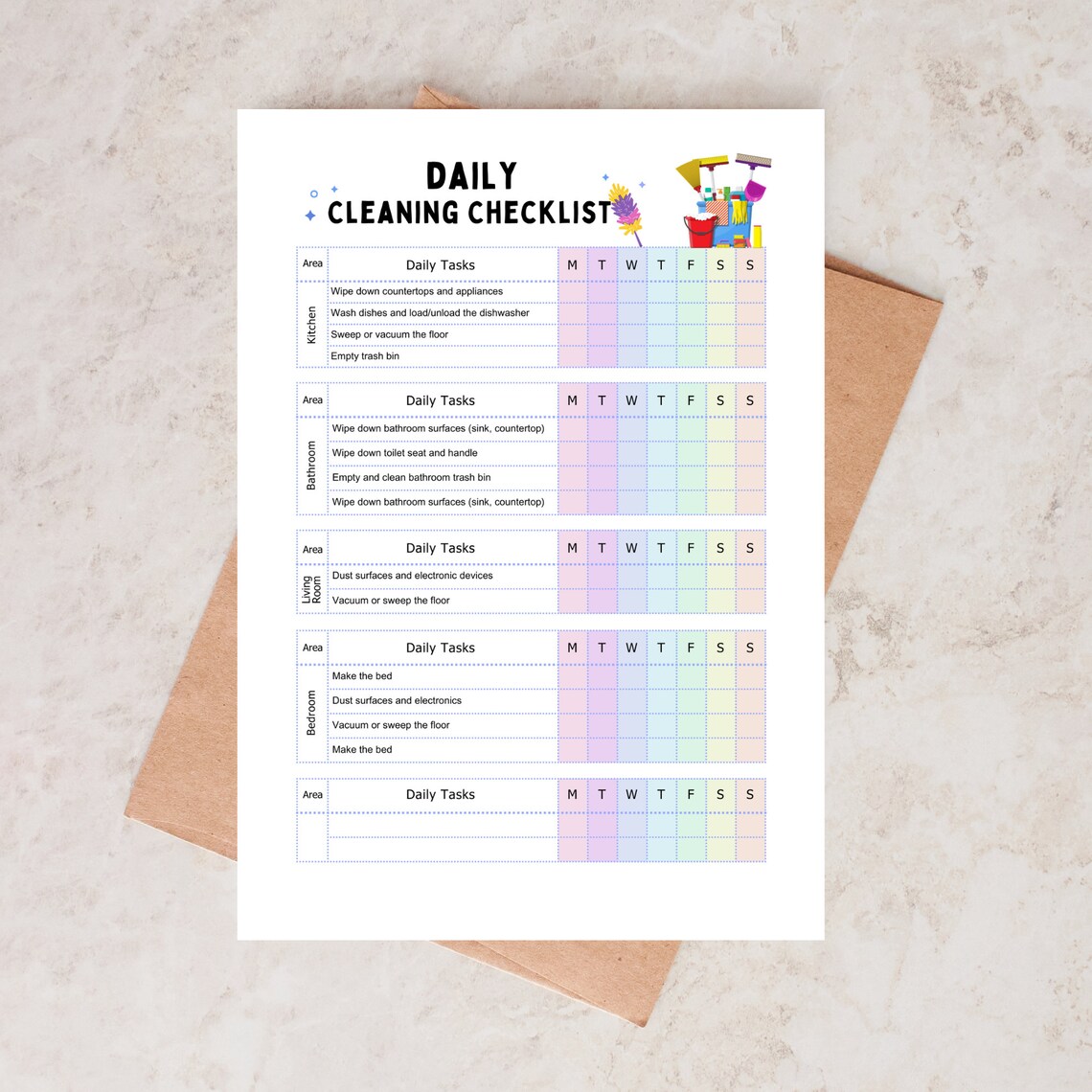Daily & Weekly Cleaning Checklist: Printable Cleaning Plan (PDF) - Etsy