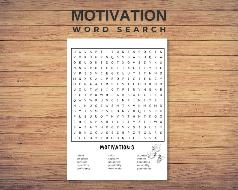 50 Word Search Printable: Motivational Puzzles for Seniors, Adults ...