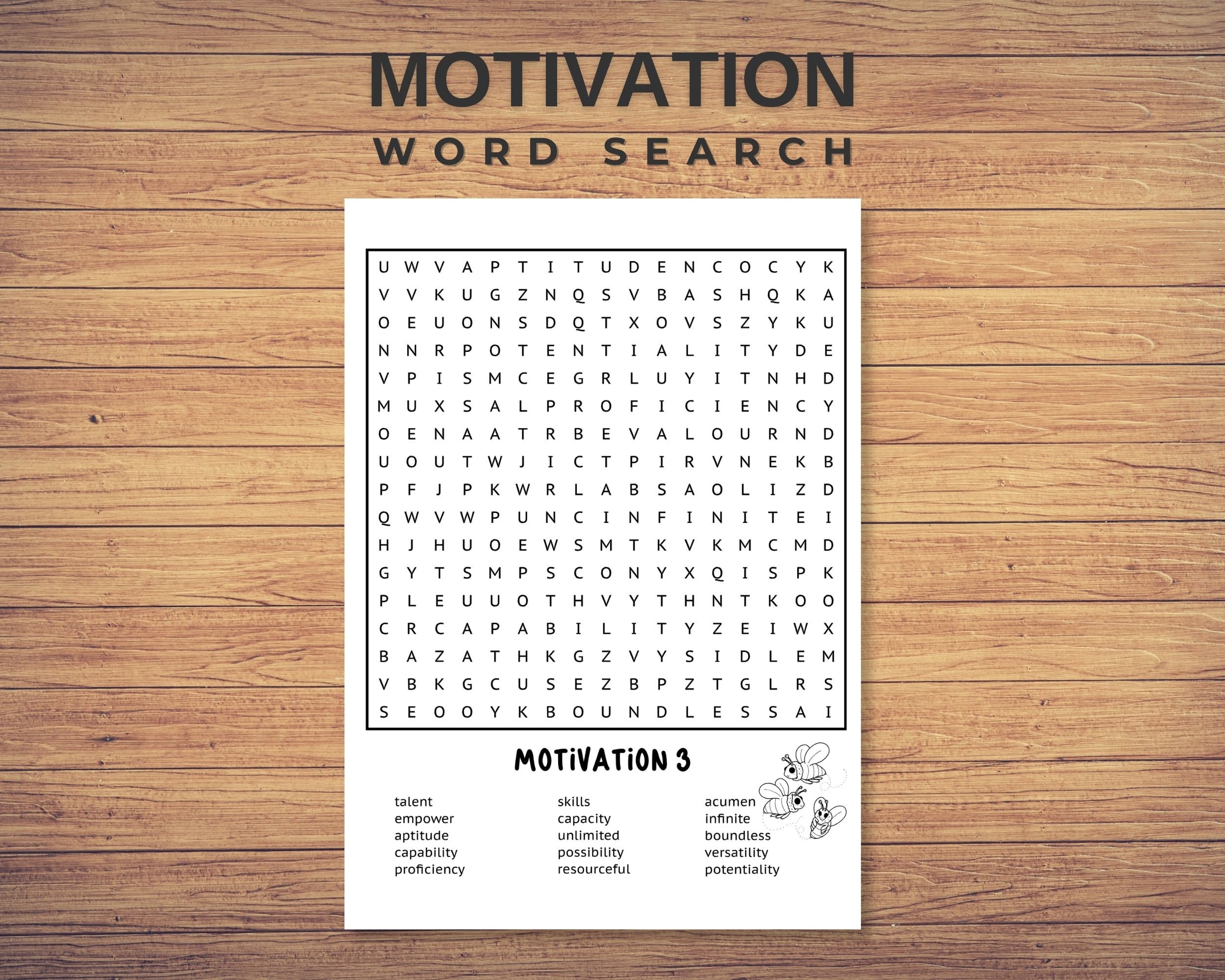 50 Word Search Printable: Motivational Puzzles for Seniors, Adults ...