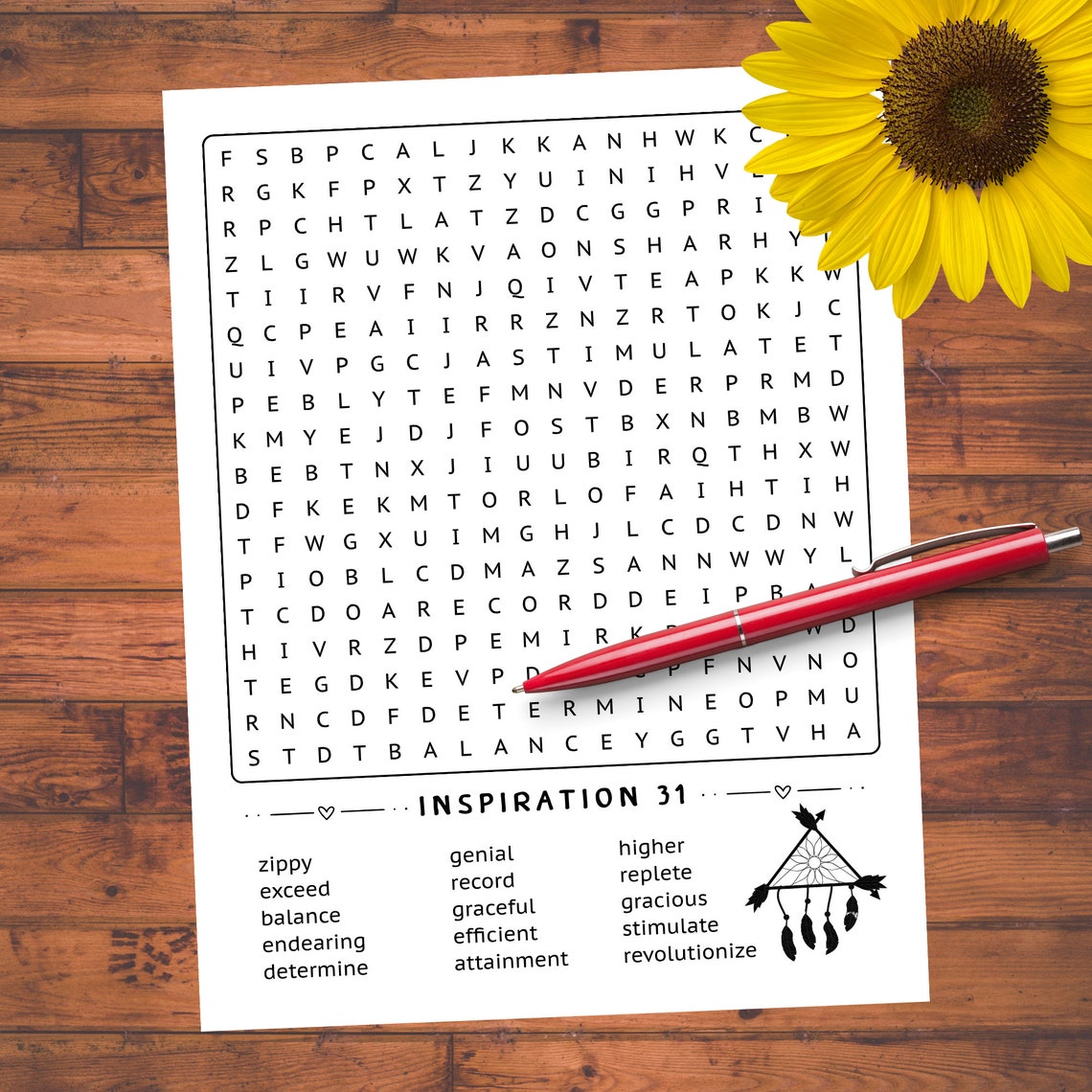 50 Word Search Printable: Inspiration Puzzles for Seniors, Adults ...