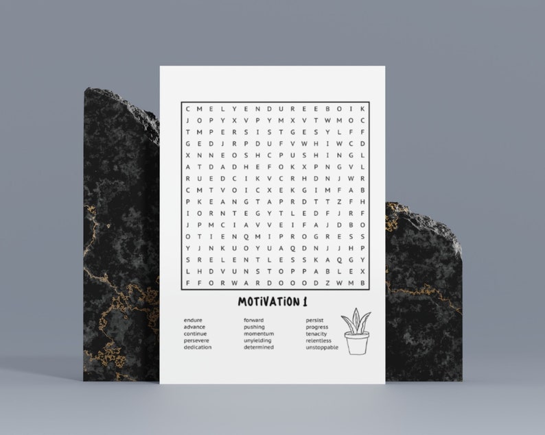 50 Word Search Printable: Motivational Puzzles for Seniors, Adults ...