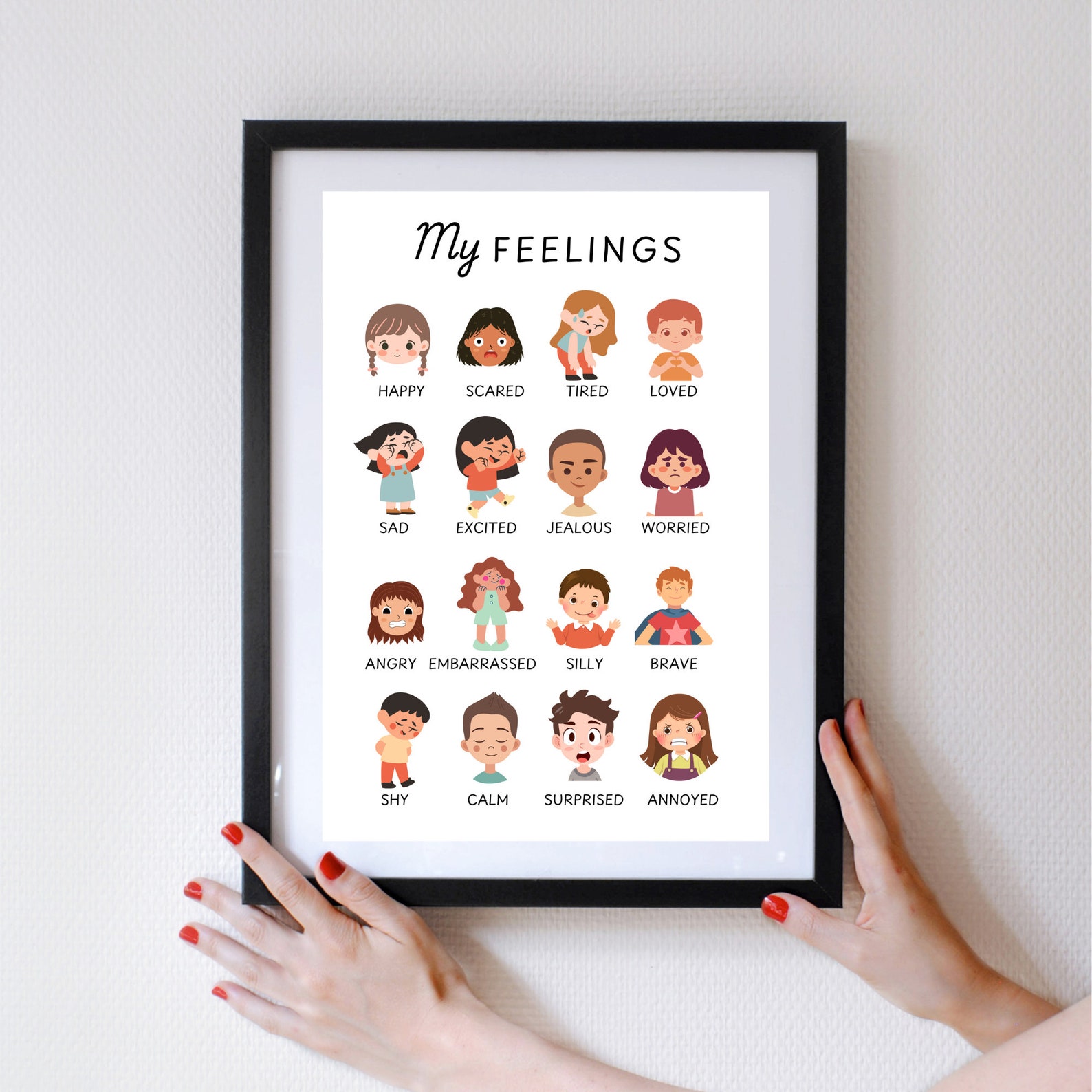 Bundle Feelings Poster and Flash Cards, Calming Corner, Emotions Chart ...