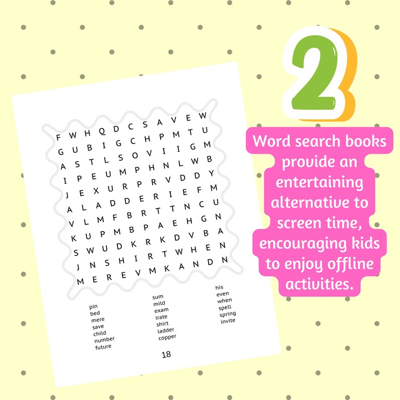 Word Search Puzzle Bundle: 50 Printable Games for Kids (vol.2) - Etsy