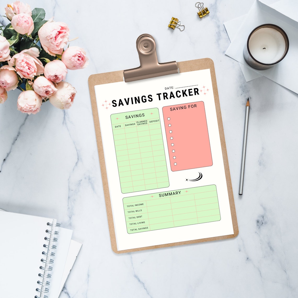 Printable Tracker Bundle: Budget, Habit, Selfcare Checklist (PDF ...