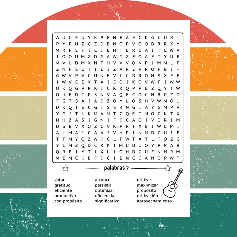 50 Spanish Word Search Printable: Motivational Puzzles for Seniors ...