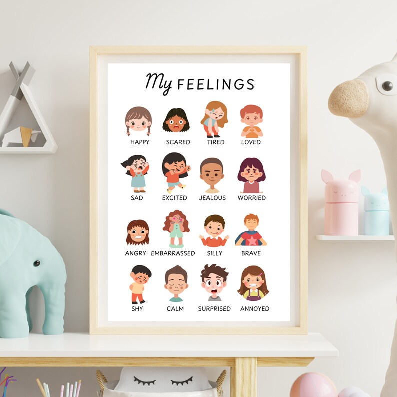 Bundle Feelings Poster and Flash Cards, Calming Corner, Emotions Chart ...