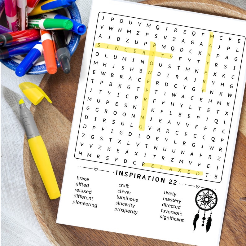 50 Word Search Printable: Inspiration Puzzles for Seniors, Adults ...