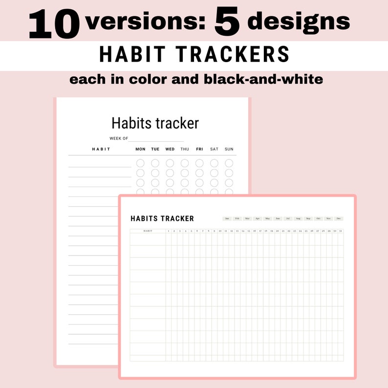 Monthly Habit Tracker Printable, Habit Tracker Template, Routine ...