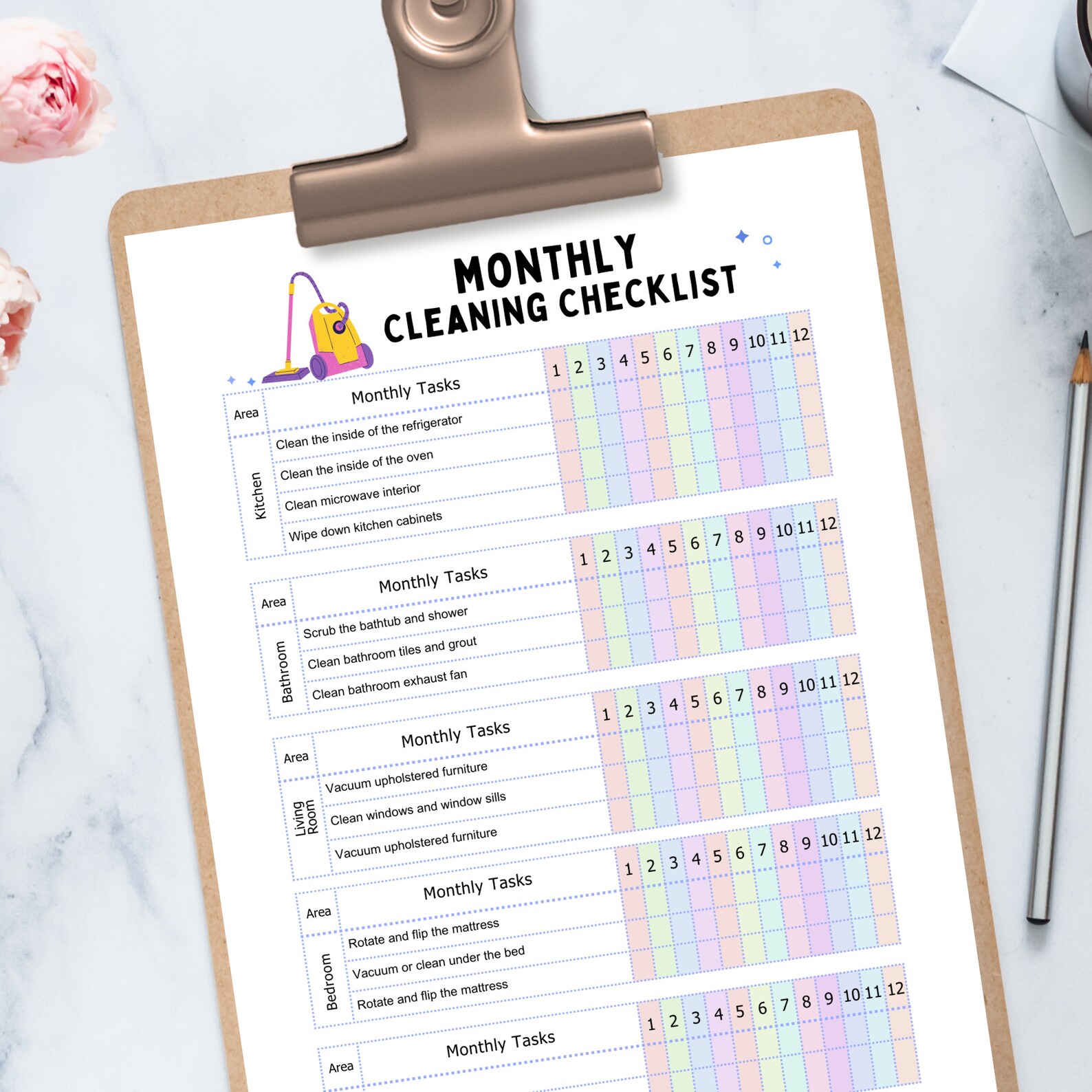 Daily & Weekly Cleaning Checklist: Printable Cleaning Plan (PDF) - Etsy