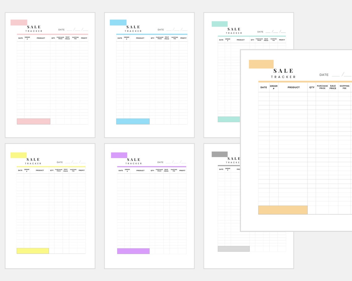 Online Sales Tracker Printable Record of Sales Daily, Weekly, Monthly ...