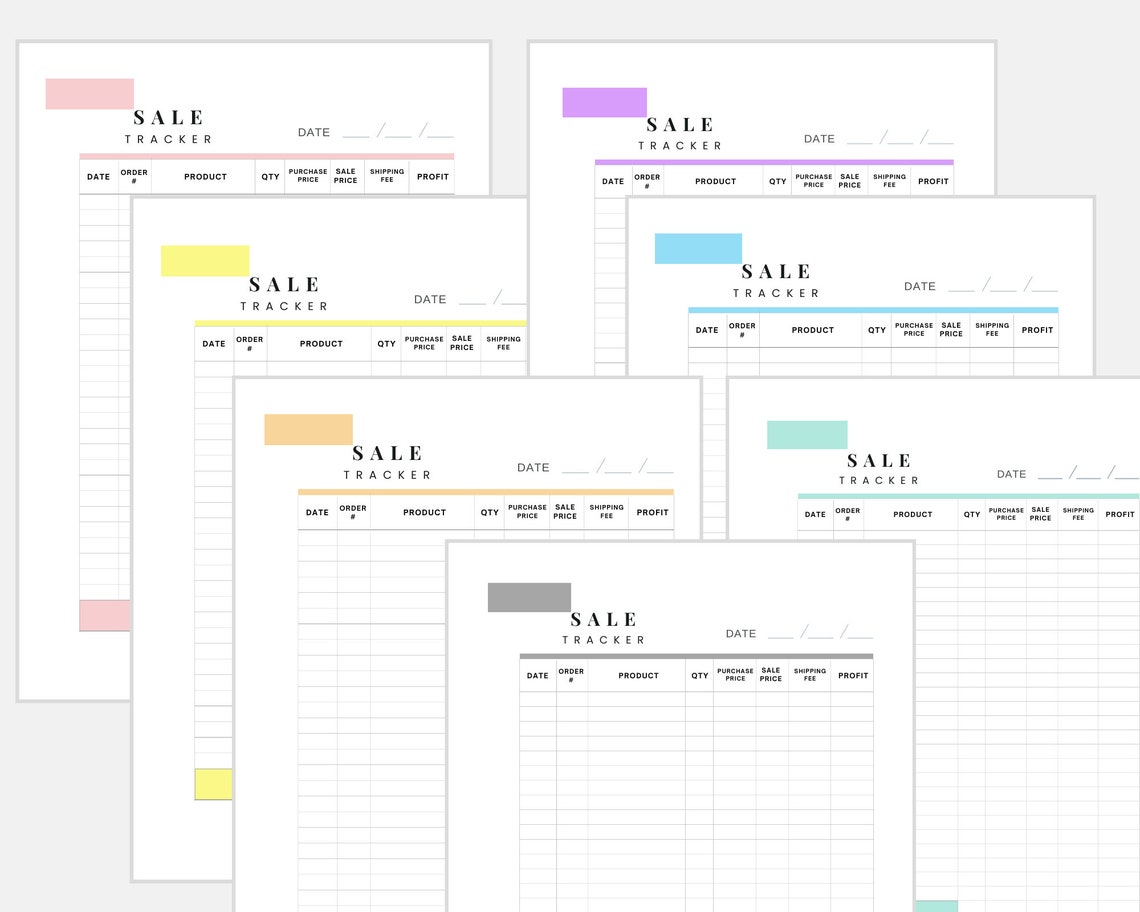 Online Sales Tracker Printable Record of Sales Daily, Weekly, Monthly ...