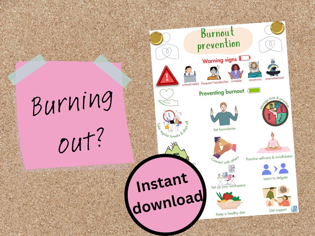 Burnout Warnings and Prevention Support Sheet - Etsy