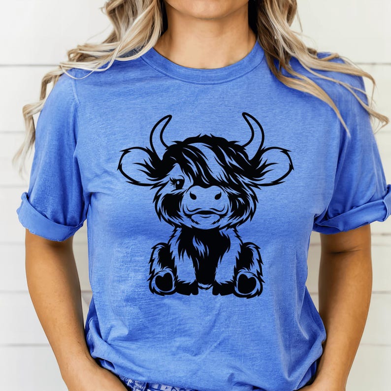 Highland Cow DTF Print Ready to Press Heat Transfer - Etsy