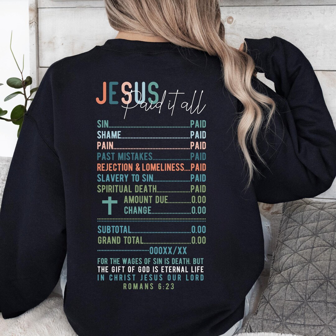 Jesus Paid It All DTF Print Ready to Press Christian Heat Transfer - Etsy