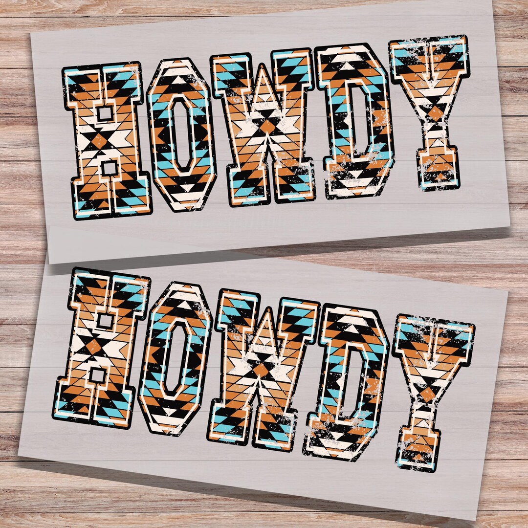 Distressed Aztec Howdy DTF Print Ready to Press Western Heat Transfer ...