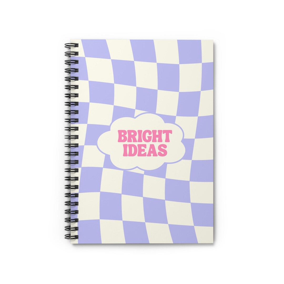 Spiral Bright Ideas Checkered Notebook Ruled Line - Etsy