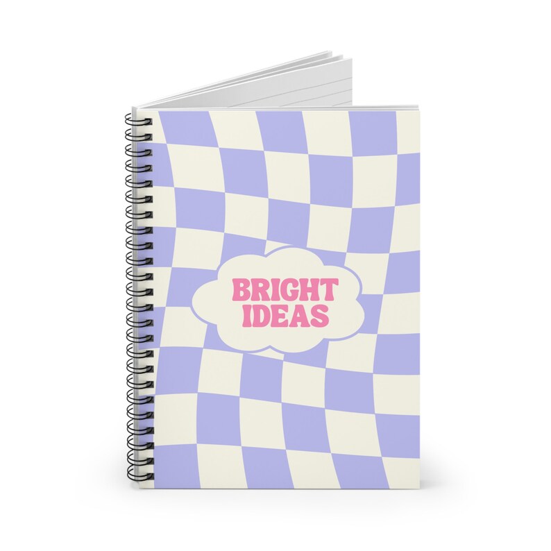 Spiral Bright Ideas Checkered Notebook Ruled Line - Etsy