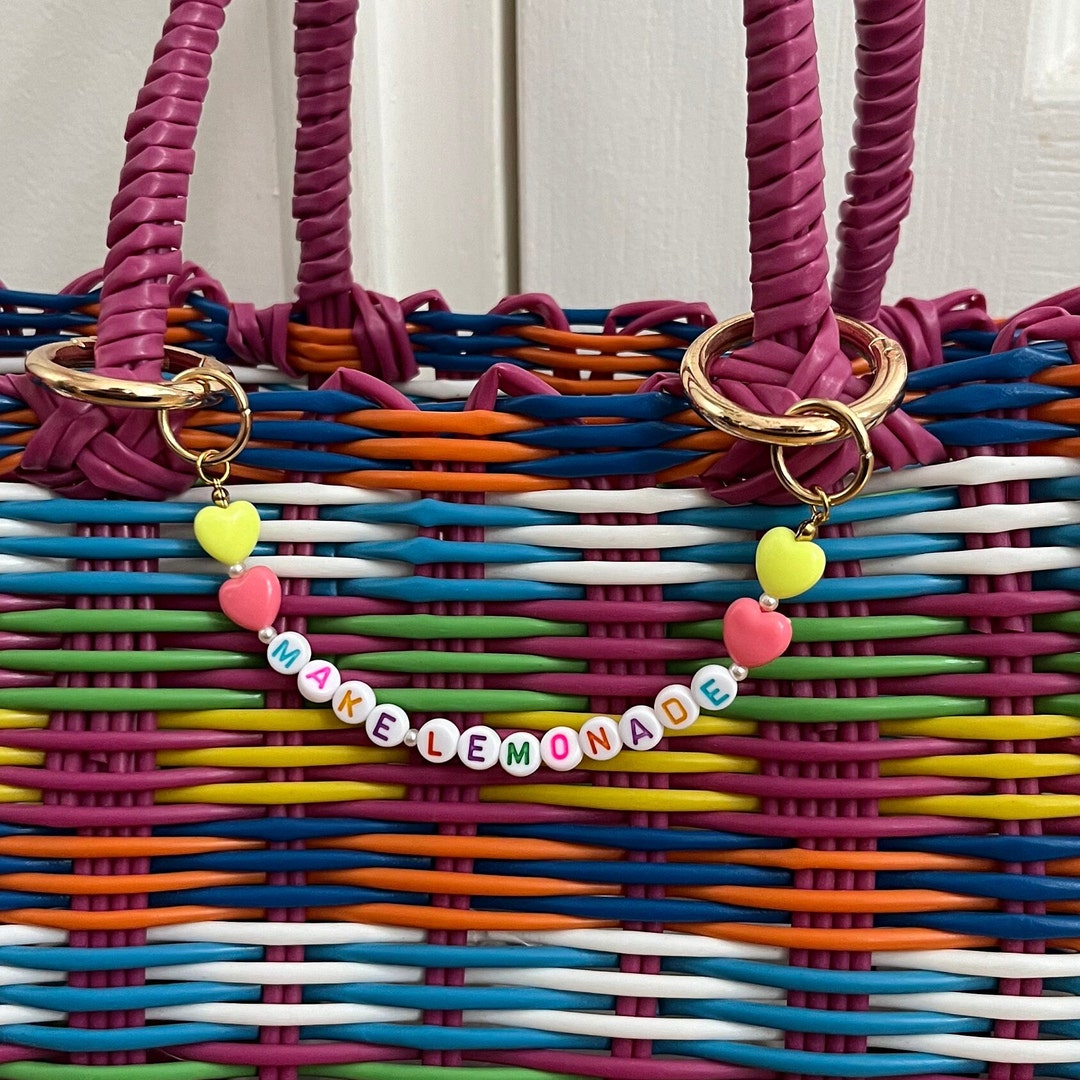 Trendy Bag Charm - 'make Lemonade' Message Chain - Fun and Customizable ...